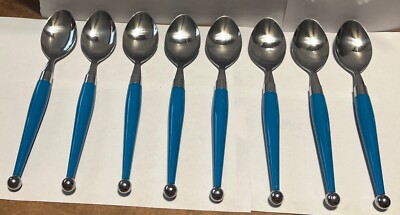 Cambridge Replacement MCM Blue Handle Space Age Spoons 8" | eBay