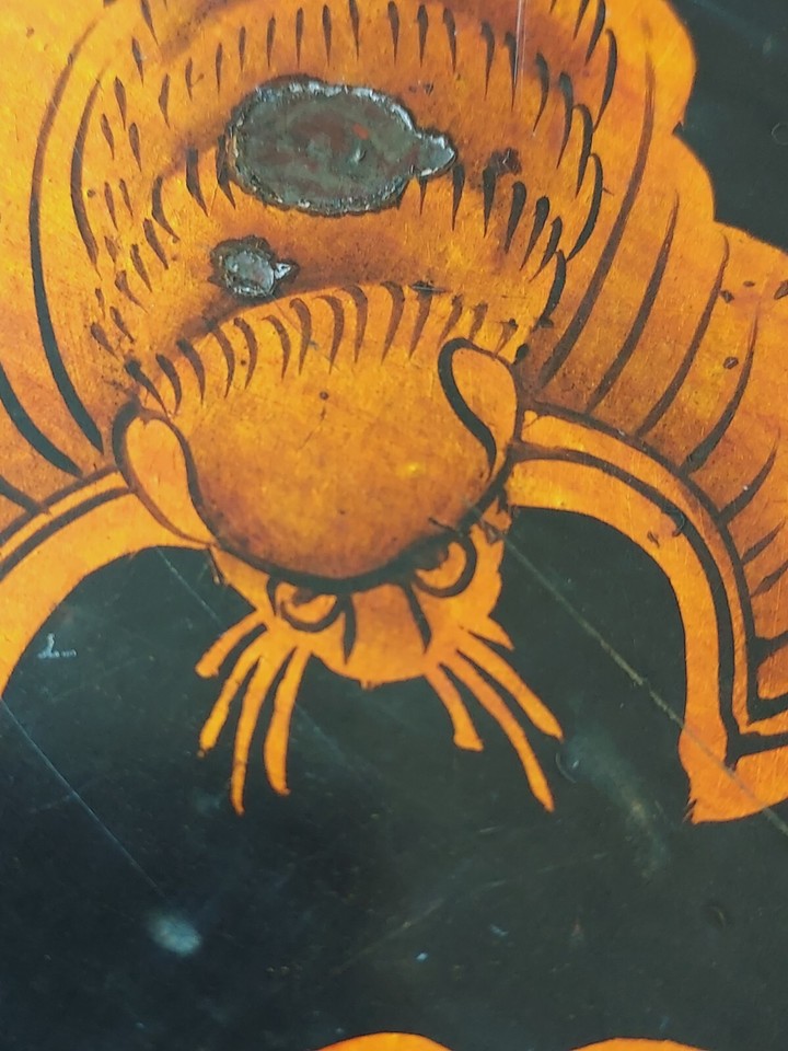 Antique Chinese Laquer Box Bats 1800 Lucky Long life Shou Black gold 5 ...