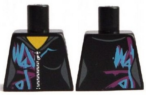 LEGO 973pb1562 Torso Female Outline, Zipper, Magenta and Medium Azure ...