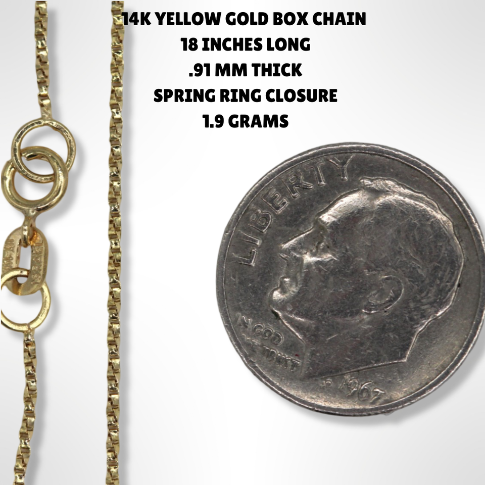 14k Yellow Gold Box Chain 18 inch | eBay