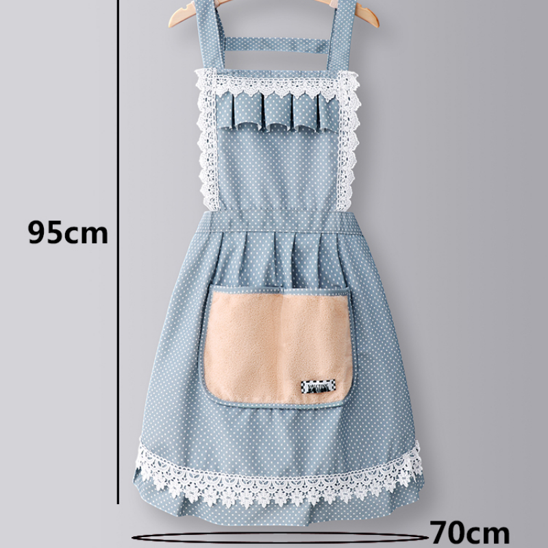 Lace Ruffled Apron Pleat with Pocket Cute Sweet Florist Baking Cooking ...