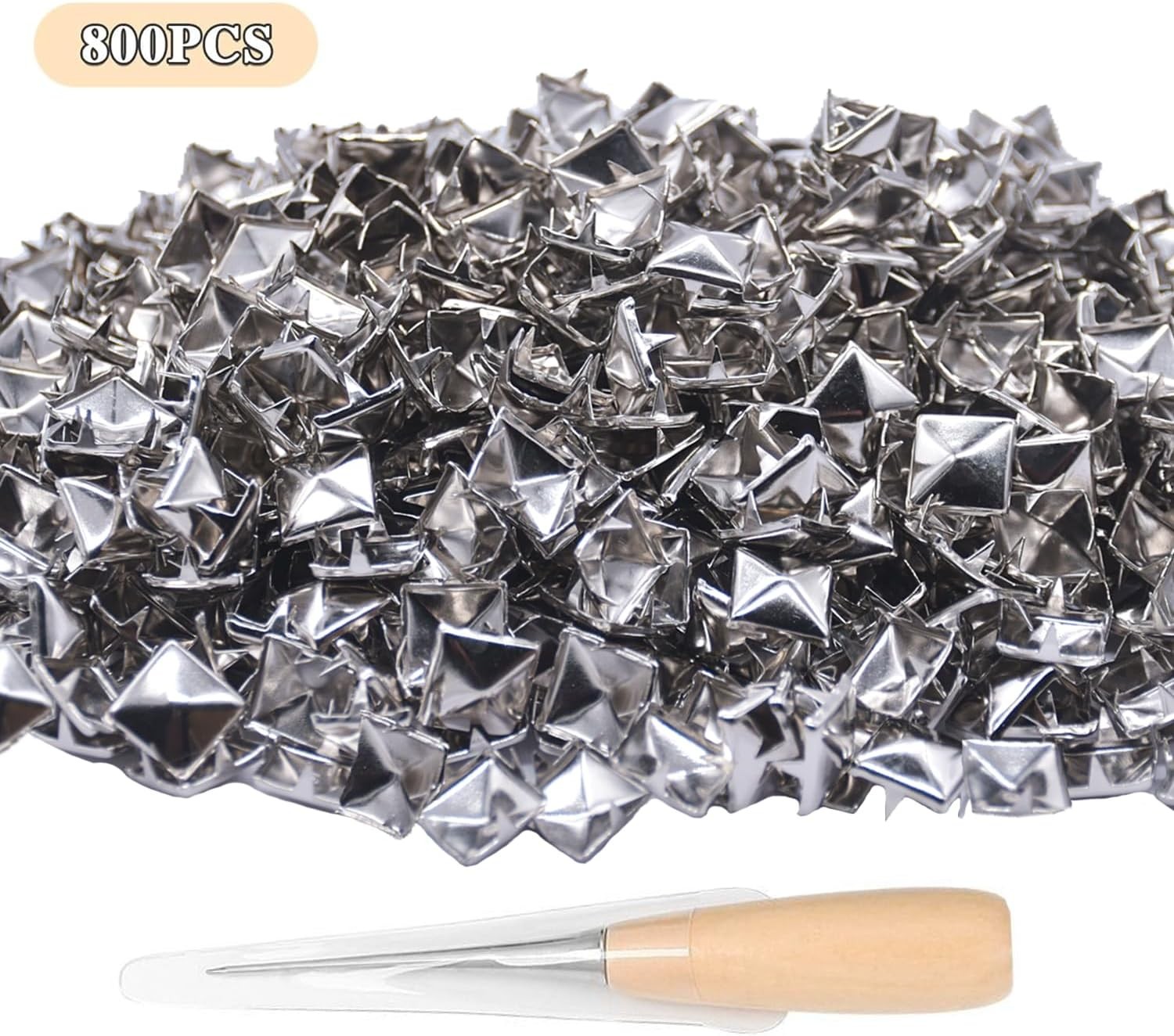 800 Pcs 10mm Pyramid Studs for Clothing Metal Studs for Clothing with ...