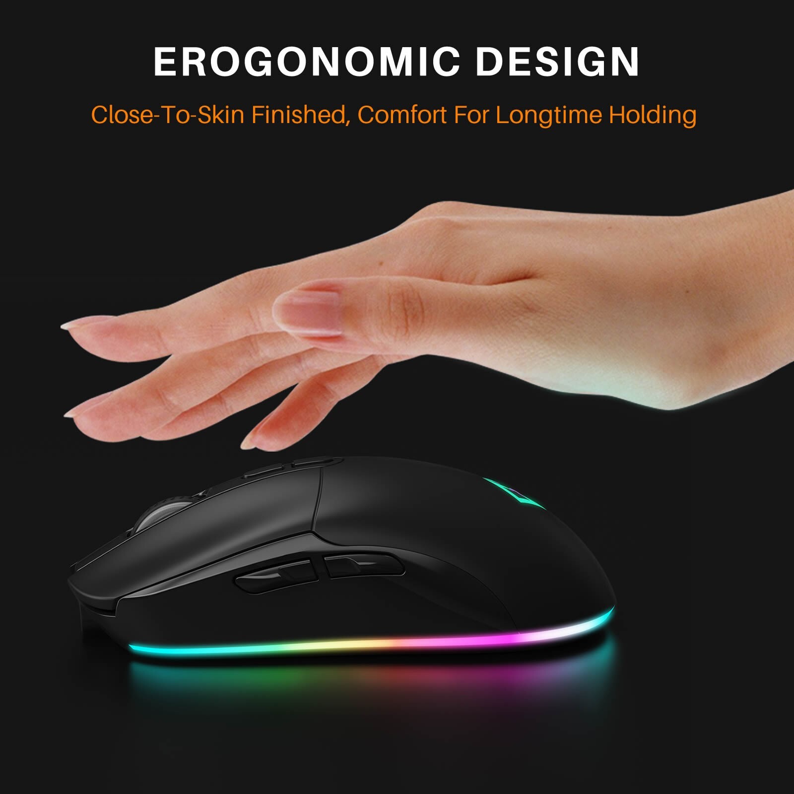 Rechargeable Wireless Mouse RGB LED USB Bluetooth Gaming Mice Laptop PC ...