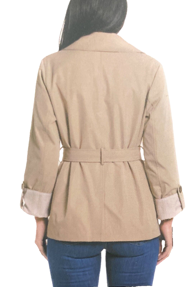 Weatherproof Women's Lightweight Double Breasted Tie Waist Trench Coat ...
