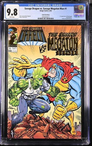 Savage Dragon vs Savage Megaton Man 1 CGC 9.8 4345563017 Gold Variant ...