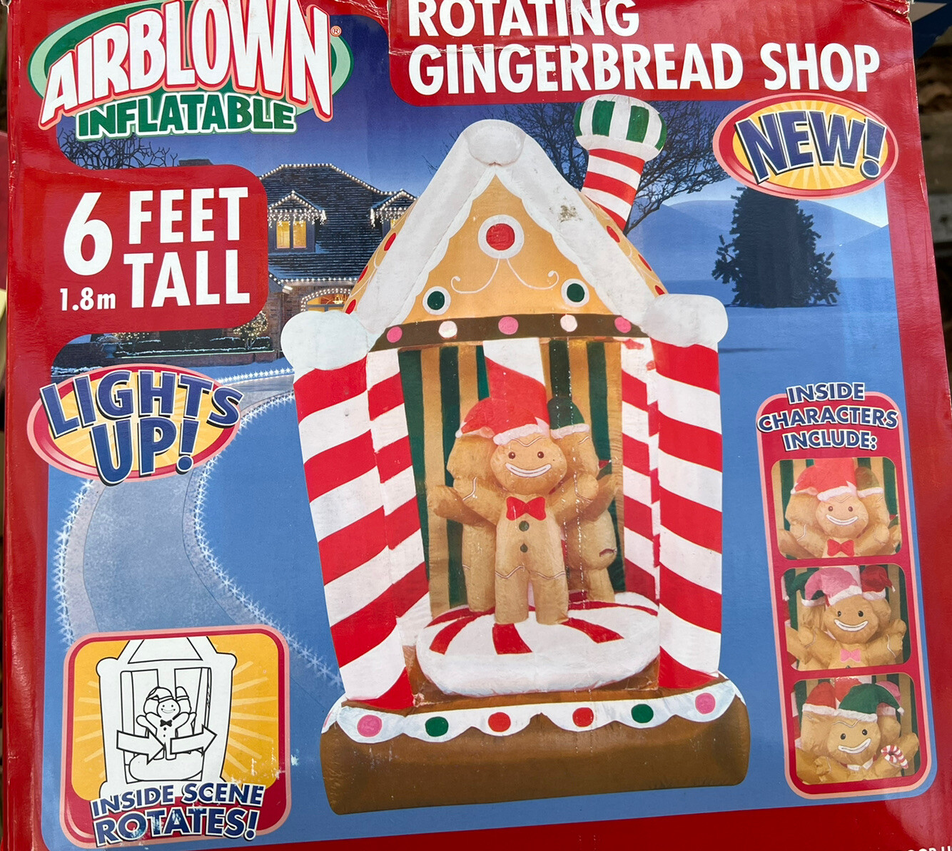 2006 Gemmy 6’ Rotating Gingerbread House LIGHTED Christmas Inflatable ...
