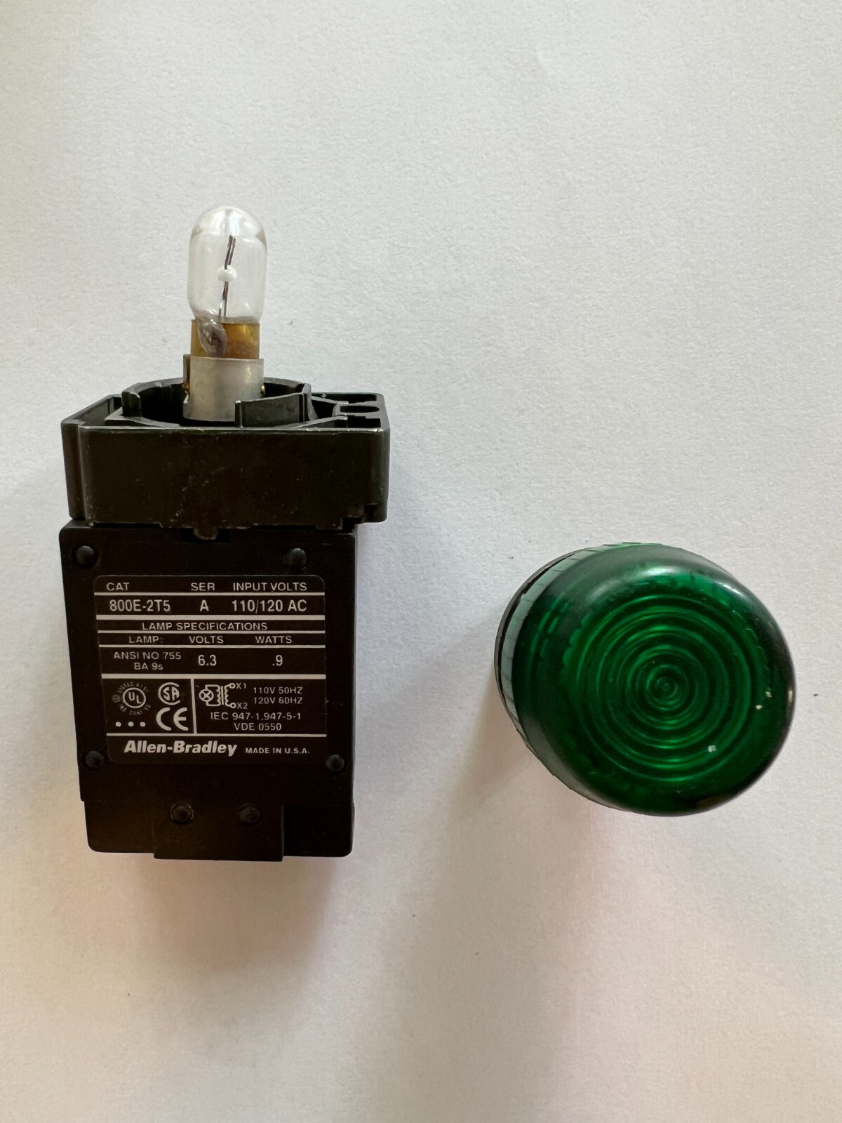 Allen Bradley 800E-2T5 Illuminated Green Pilot Light 22mm | eBay