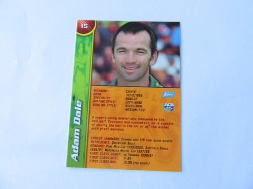 ACB Cricket Topps GOLD - 1999-2000 - Card #15 - Adam Dale | eBay Australia
