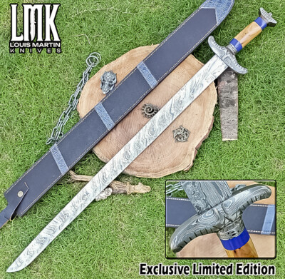 LMK Handmade Twist Damascus Sword Olive Wood Rare Damascus Guard | eBay