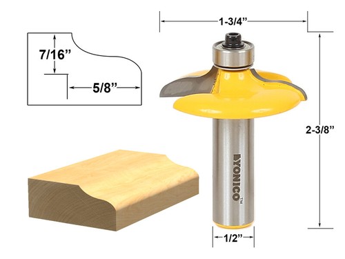 Ogee Euro Style Door Front Edging Router Bit - 1/2" Shank - Yonico ...