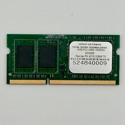 Total Micro Technologies 16GB PC3L Sodim memory for laptops 1600Mhz | eBay