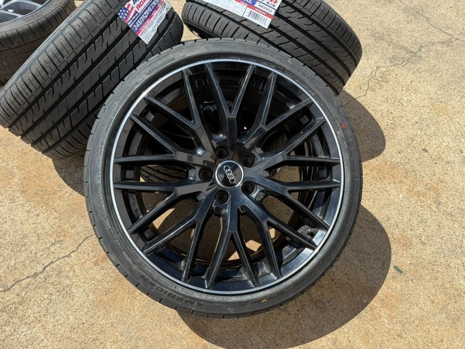 4x 19" 2018 AUDI A5 WHEELS RIMS FACTORY OEM ALY59026 MACHINED LIP BLACK ...