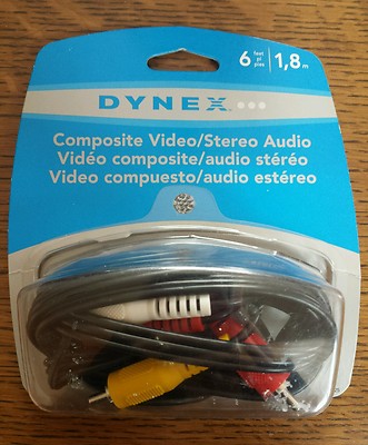 DYNEX 6' COMPOSITE VIDEO/STEREO AUDIO CABLE DX-AD125 OPEN BOX ITEM | eBay