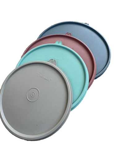 Lot Of 4 Round Tupperware Replacement Lids #227-230, Assorted Colors ...