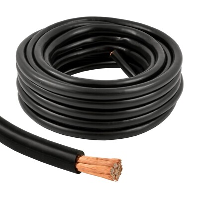4 Gauge 25 Feet High Performance Amplifier Power/Ground Cable (Black ...