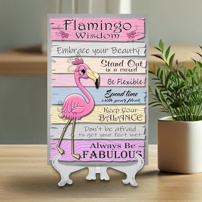 Flamingo Wisdom Aluminum Desktop Sign – Inspirational Home Decor ES ...