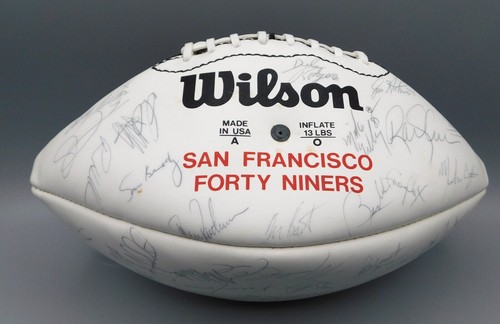 1988 49ers Super Bowl Champions Team Signed x45+ Football ~ Rice ...