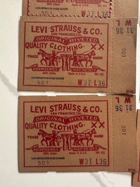 Levi's Original 501 Jean Labels (9) | eBay