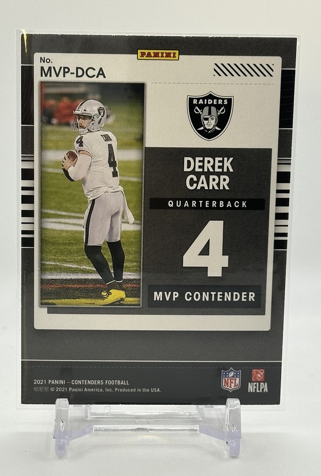 2021 Panini Contenders MVP Derek Carr Las Vegas Raiders Card #MVP-DCA ...