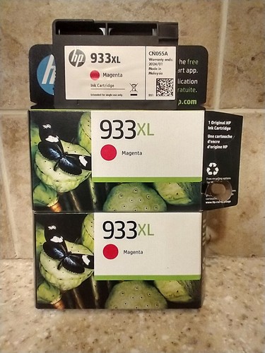 Lot Of (3) NEW HP 933XL High-Yield Ink Magenta CN055AN Misc Exp 24 & 25 ...