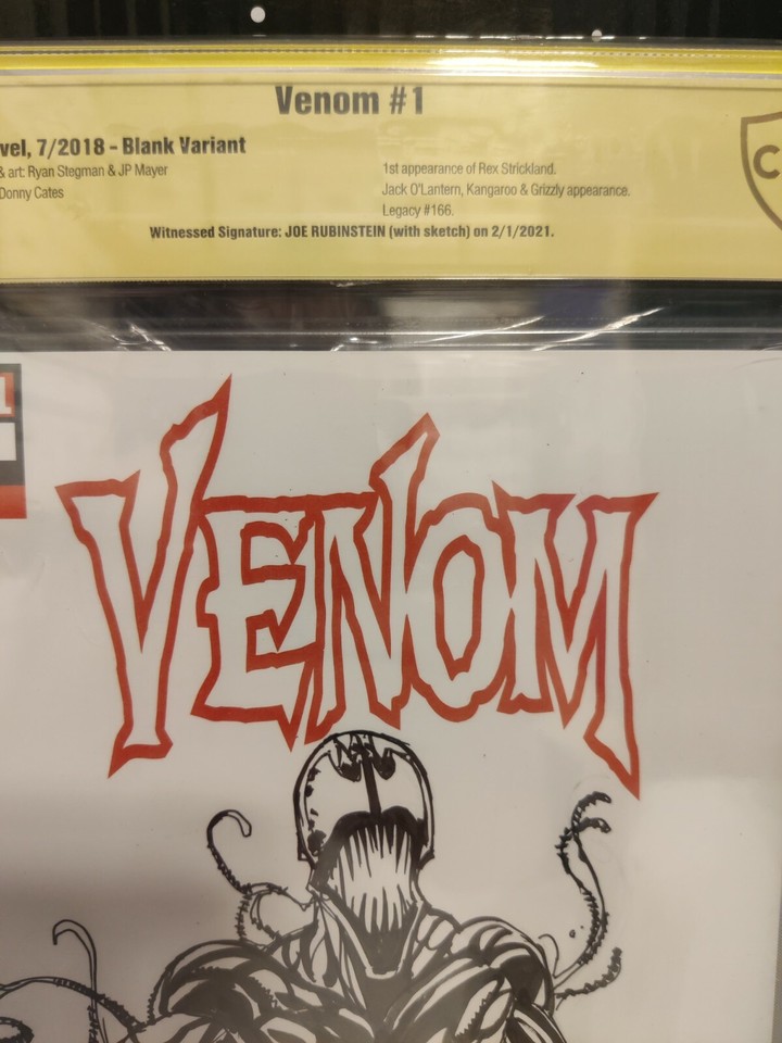 Venom #1 Blank Variant SIGNED SKETCH CBCS NOT CGC ART Rubinstein ...