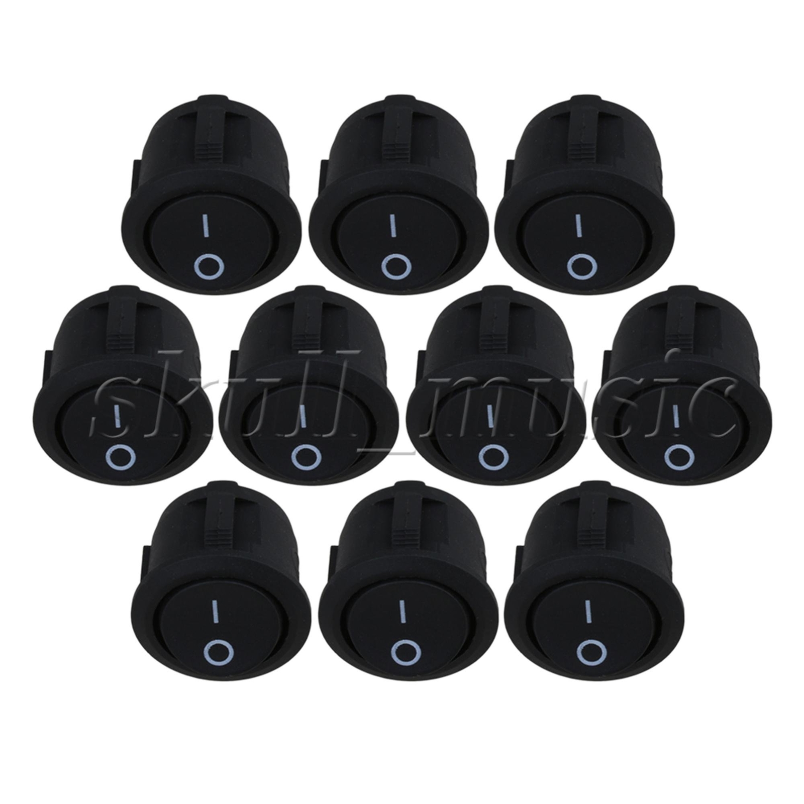 10Pcs Black Miniature Rocker Switch Light Switch Control 250V 6A ...