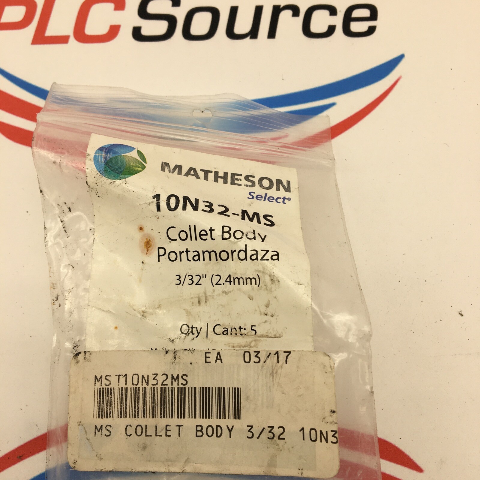 MATHESON 10N32-MS WELDING COLLET BODY PORTAMORDAZA 3/32” (2.4MM) 5-PACK ...