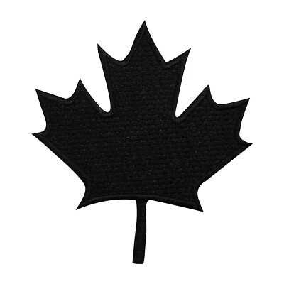 Maple Leaf patch Black, Canada flag patch Embroidered Iron on Sew on ...