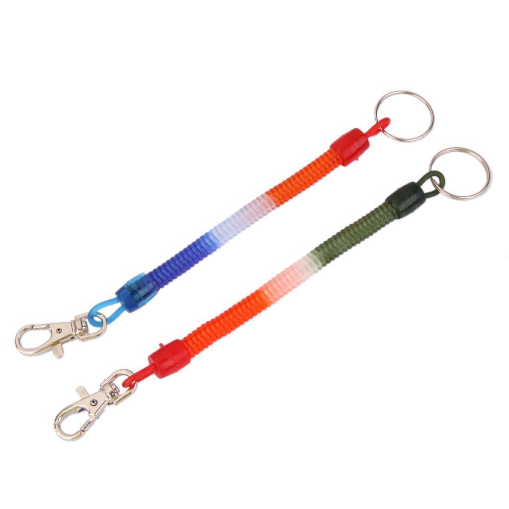 Colourful Spiral Stretch Springy Coiled Keyring Retractable Key Chain ...