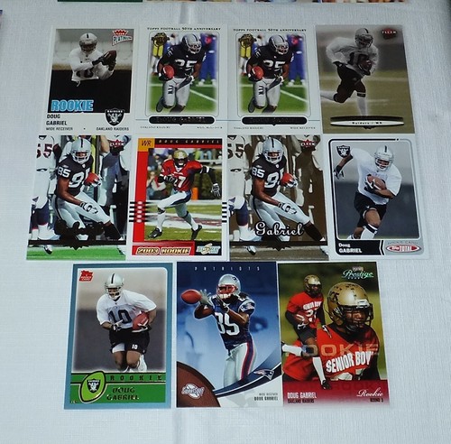 DOUG GABRIEL - Wide Receiver - Oakland Raiders 11 Card Assorted Lot ...