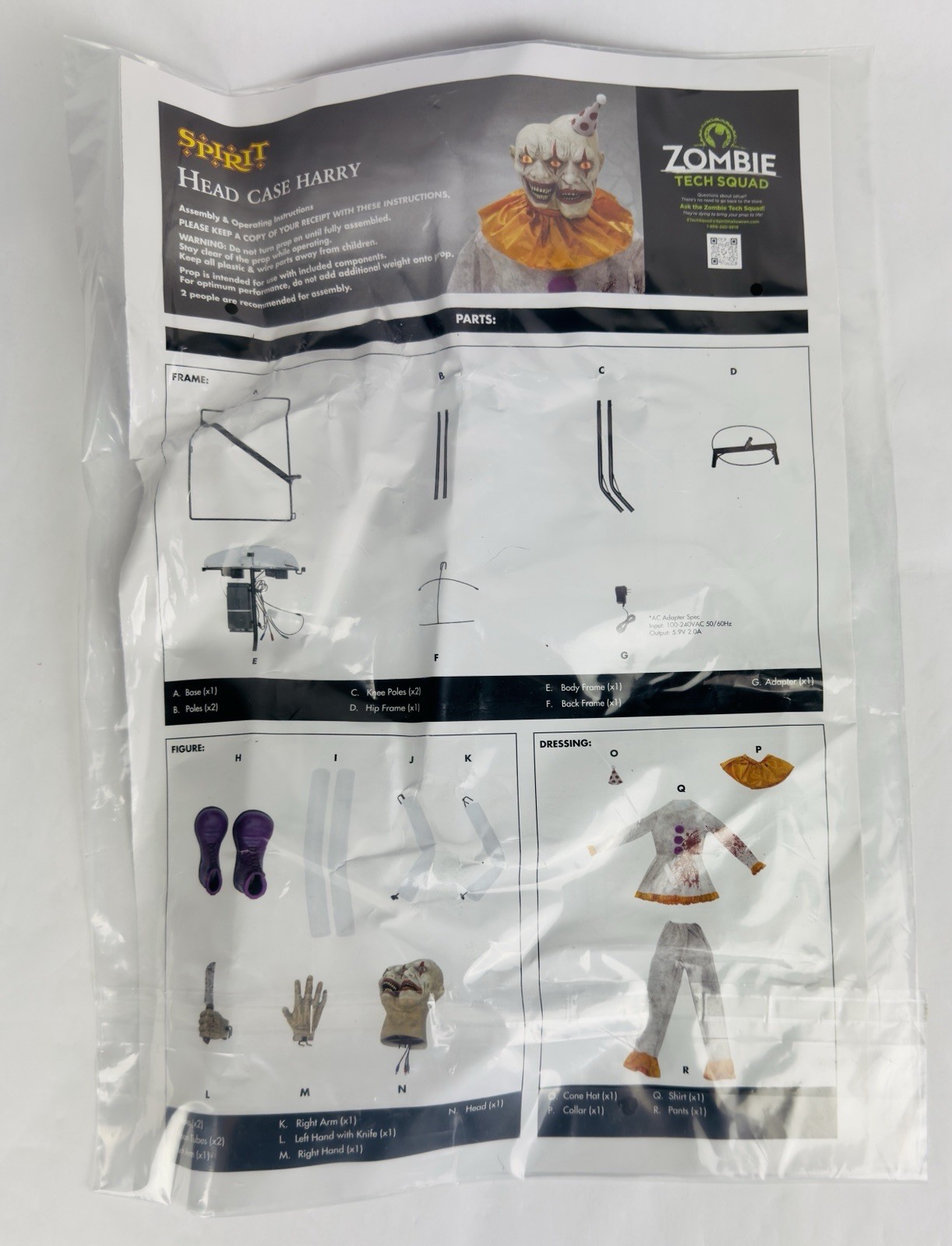 Head Case Harry Animatronic Clown Decoration Instructions Only Spirit ...