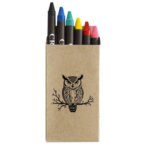 'Owl Sitting on Branch' Coloured Crayon Set (CY00031943) | eBay Australia
