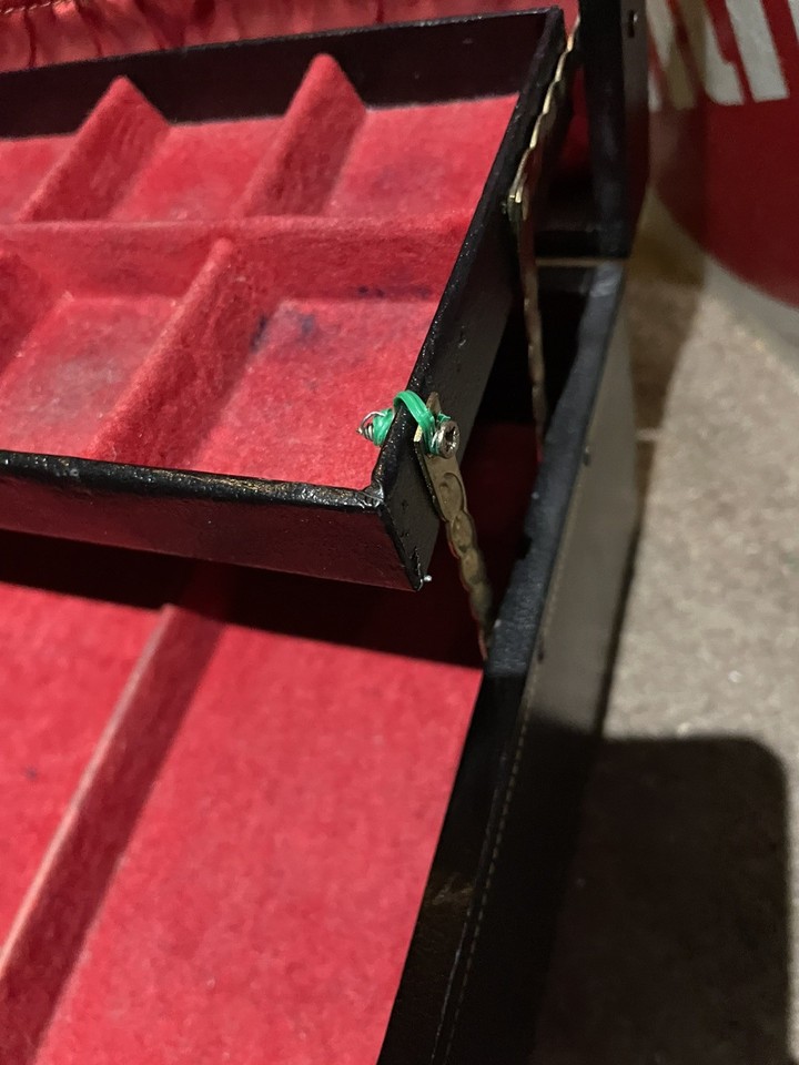 Vintage Mele Jewellery Box Larg Storage Leatherette Black Gold Red USA ...