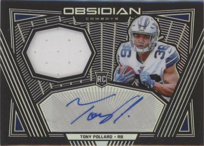 2019 Panini Obsidian - Rookie Jersey Autographs Tony Pollard #RJA-TPO ...