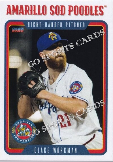 2023 Amarillo Sod Poodles Blake Workman RC Rookie Diamondbacks Minor ...