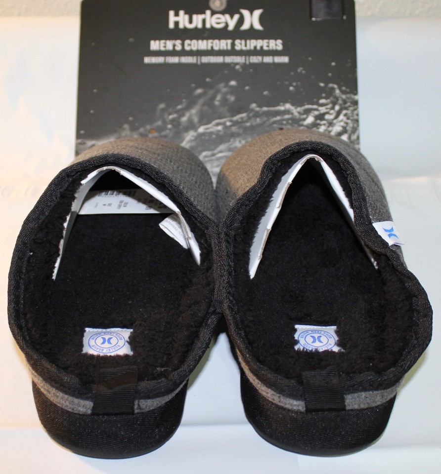 Hurley Men's Slip On Indoor/Outdoor Slippers, Size M & XL, (Gray ...