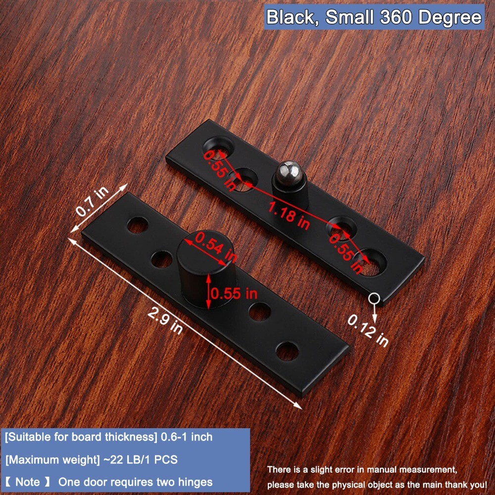 2Pcs Stainless Steel Pivot Hinge 360 Degree Concealing Hinges Pivoting ...