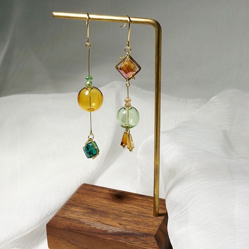 Elegant Alloy Ball Earrings - Bubble Glass Dangle Earring Women Fashion ...
