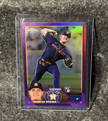 2023 Topps Chrome Hunter Brown Purple Refractor RC 084/250 Houston ...