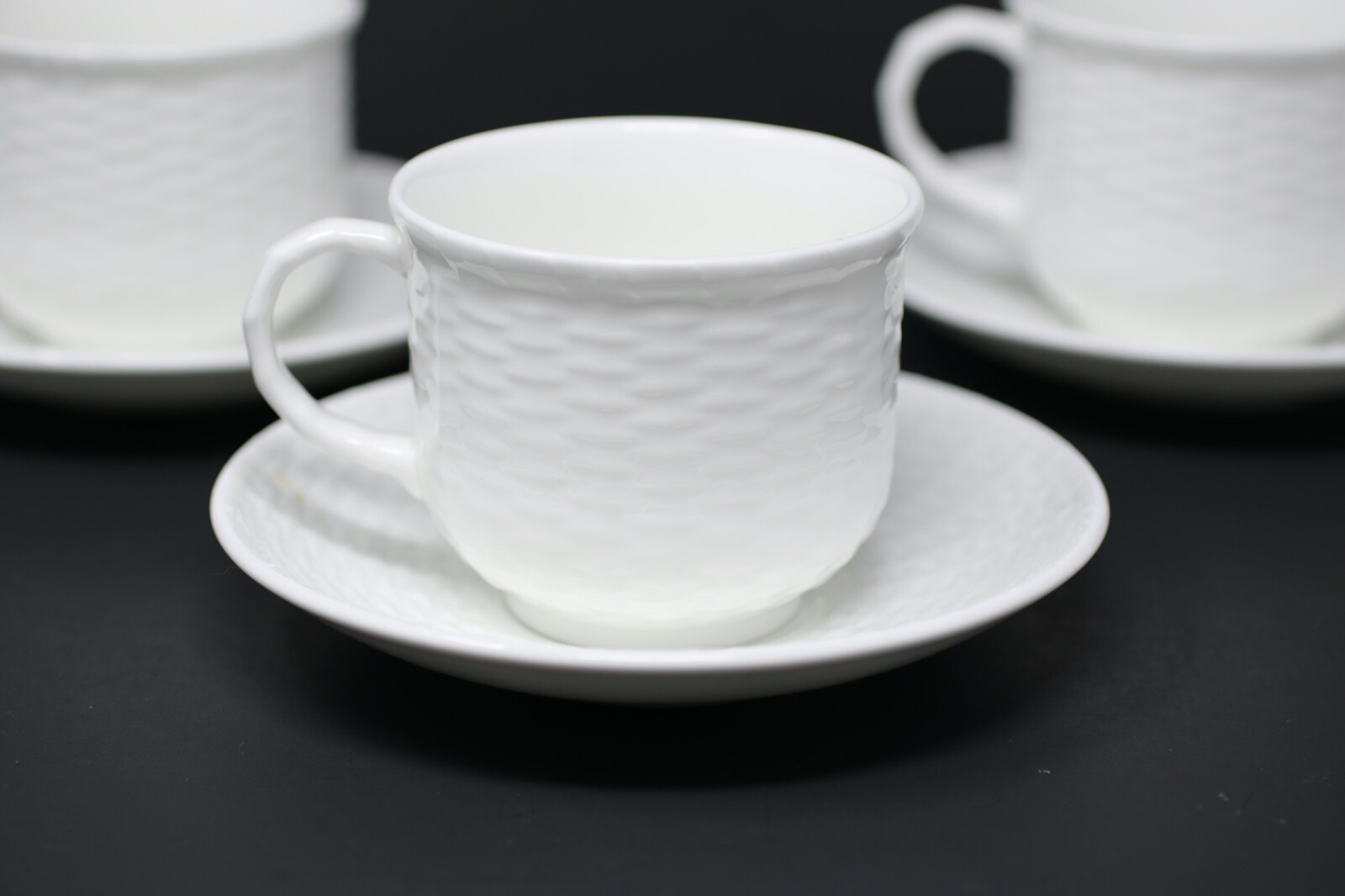 Wedgewood Nantucket Basket Weave Cup and Saucer Coffee Tea Set of Three ...
