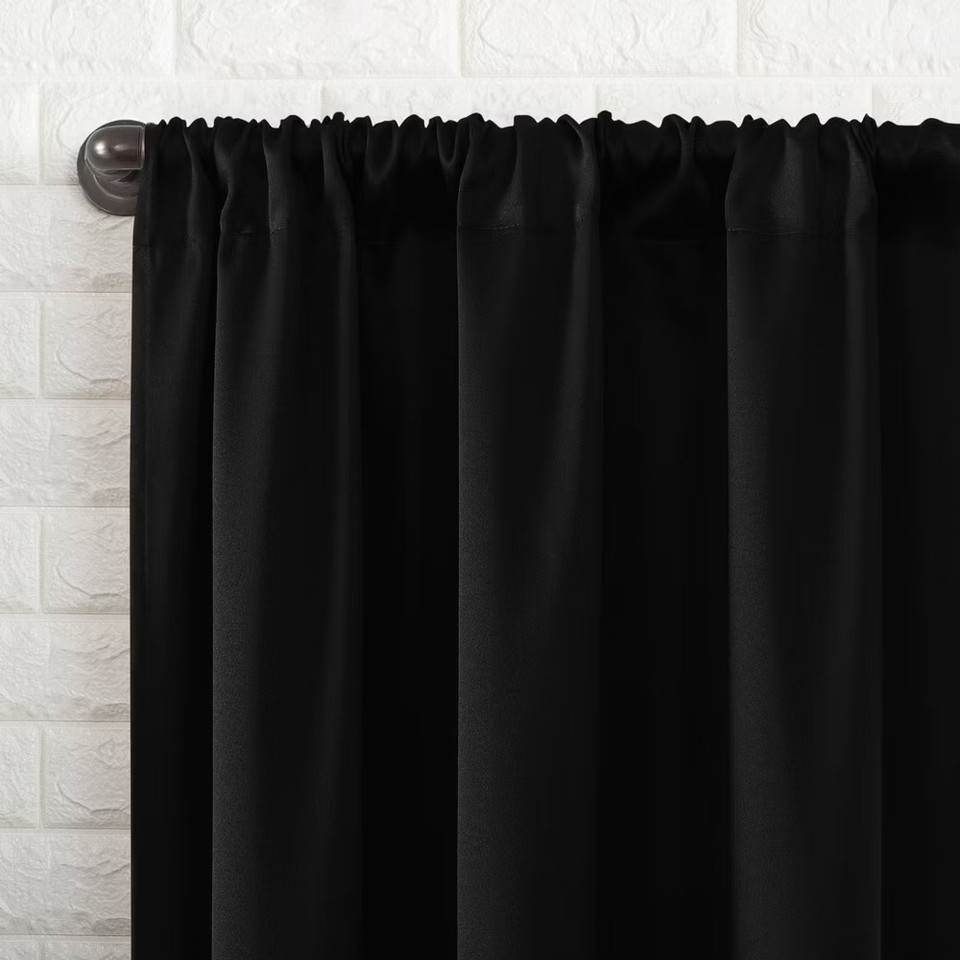 40"x96" Sun Zero Blackout Bergen Rod Pocket Curtain Panel Black: | eBay