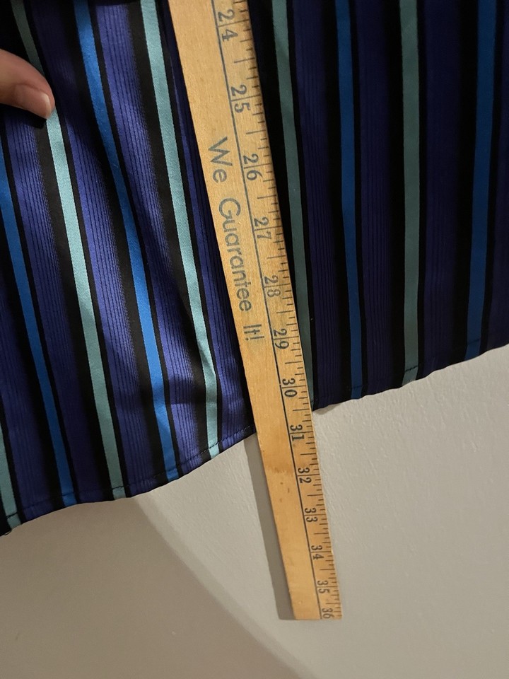 Robert Graham Men's XL Geometric Blue Striped Tailored Fit Long Sleeve ...