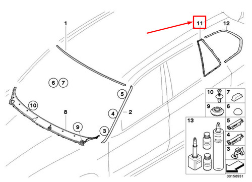 NEU BMW X5 E70 HINTER RECHTEN RECHTEN SEITENSETENSCHEITEN 51357129736 ...