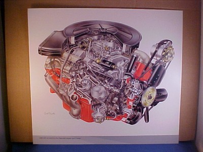 1963 Chevrolet Impala 427 aluminum V8 (RPO Z11) calendar sketch by ...