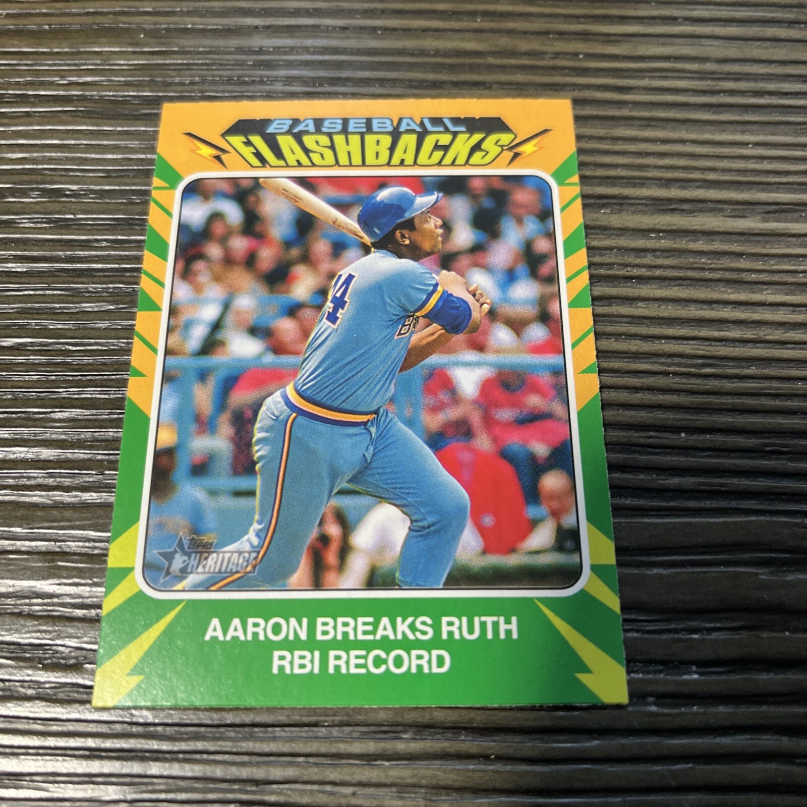 2024 Topps Heritage Baseball Flashbacks BF-1 Hank Aaron Breaks Ruth RBI ...