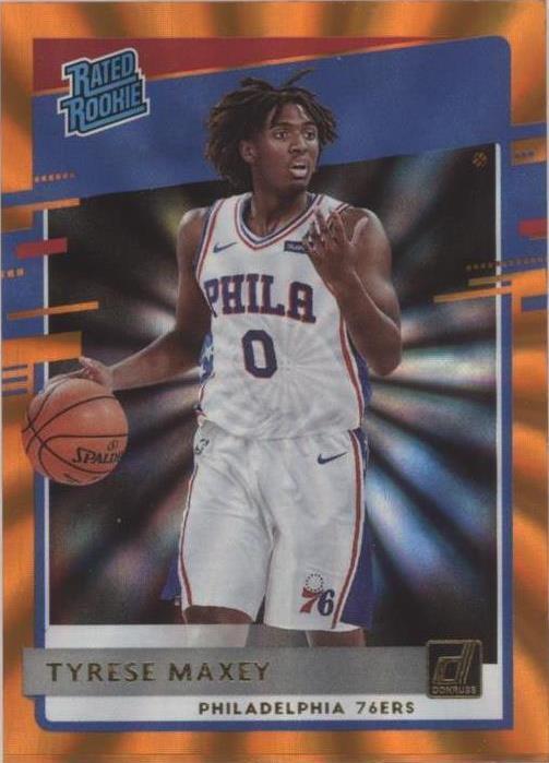 2020-21 Panini Donruss - Rated Rookies Tyrese Maxey #211 Orange Laser ...