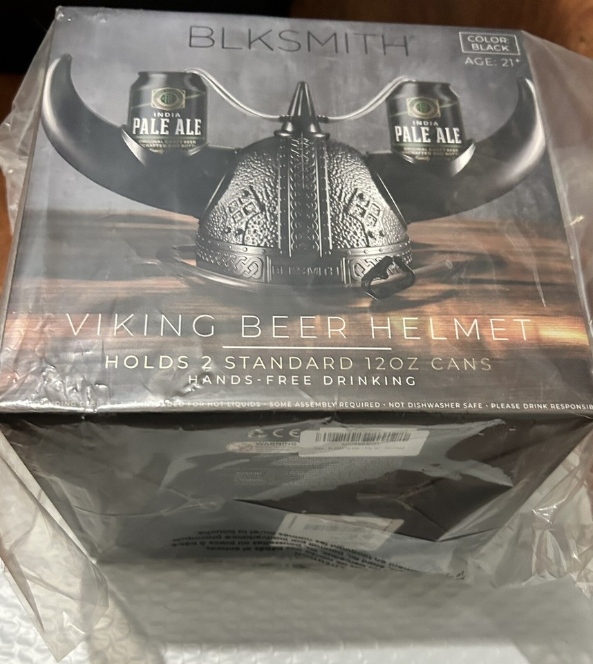 BLKSMITH Viking Beer Helmet Drinking Party Hat Fits 16-24" Head Two ...