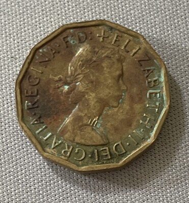 1963 UK Great Britain 3 Pence Thruppence Thrupenny Queen Elizabeth II ...