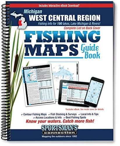 West Central Michigan Fishing Map Guide (Sportsman's Connection) - GOOD ...