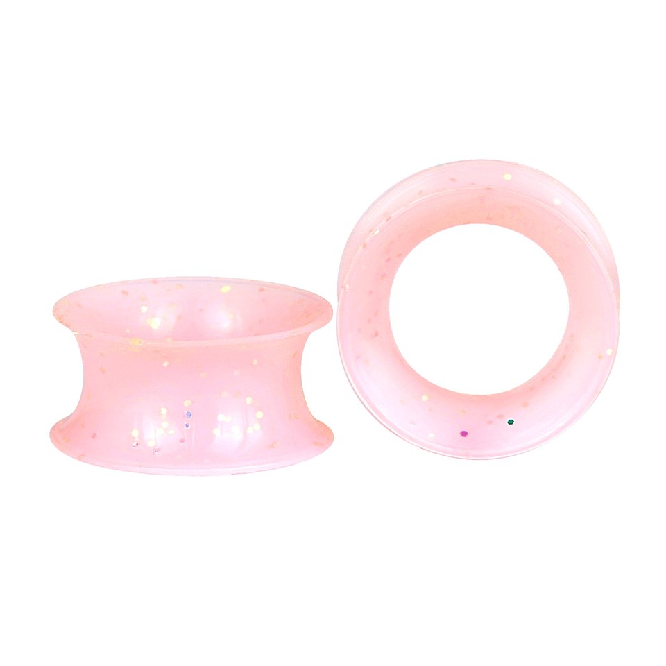 2PCS Soft Silicone Ear Flesh Tunnels Ear Gauges Plugs Earskin Expander ...